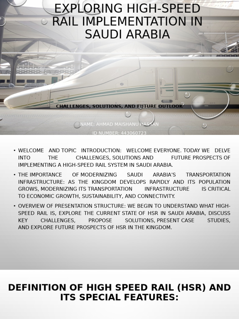 High-Speed Rail in Saudi Arabia: Challenges & Solutions | PDF | High ...