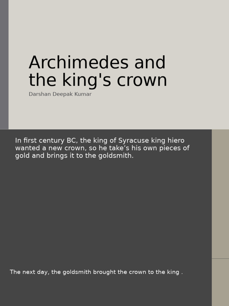 Archimedes and The King's Crown | PDF