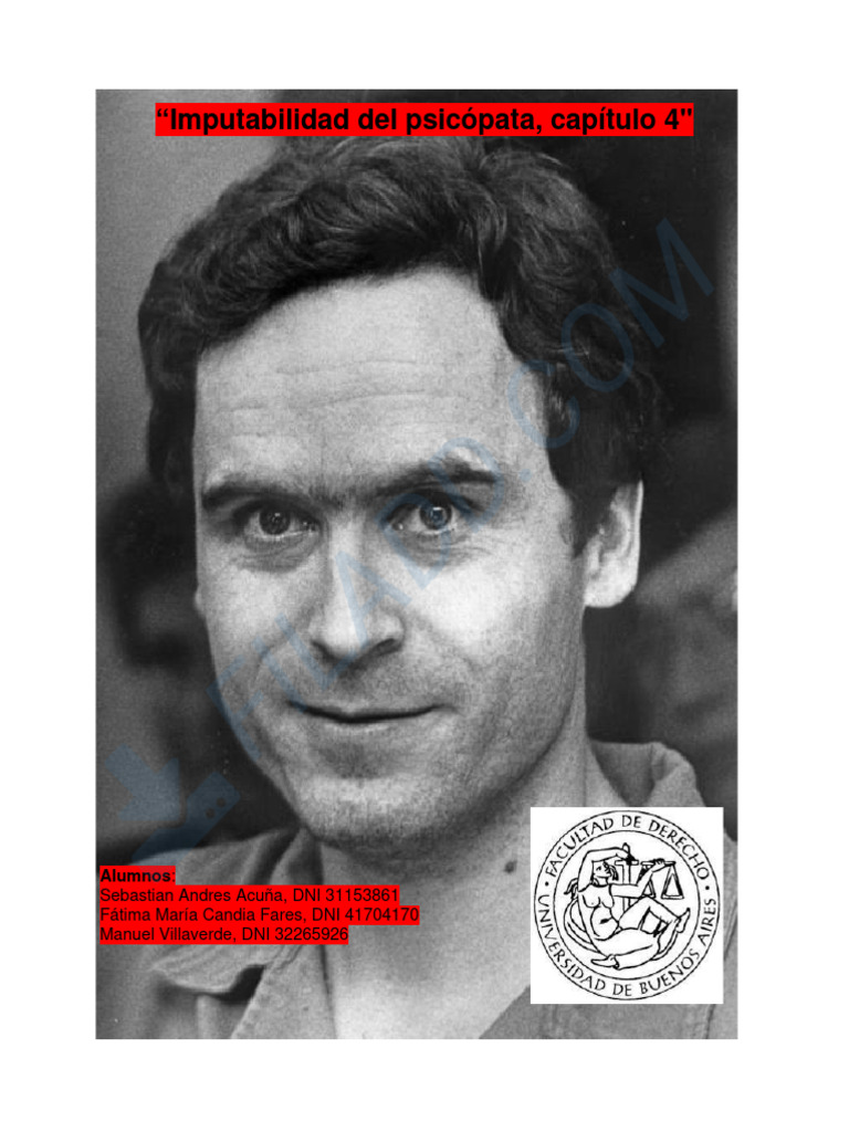 Imputabilidad Del Psicopata Capitulo 4 | PDF | Psicopatía | Derecho penal