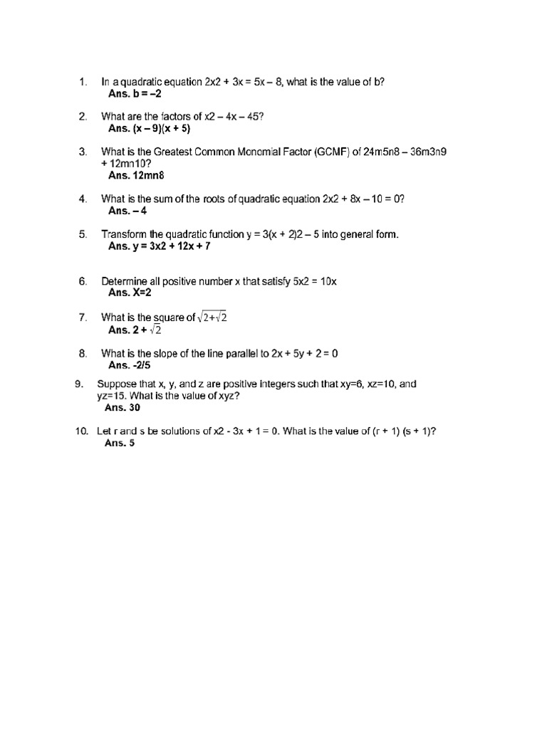 Quiz Bee Division | PDF