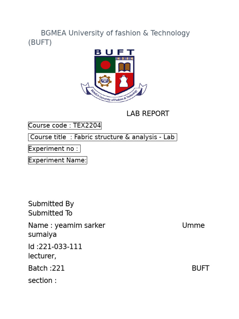 Lab Report. Cover Page.. | PDF