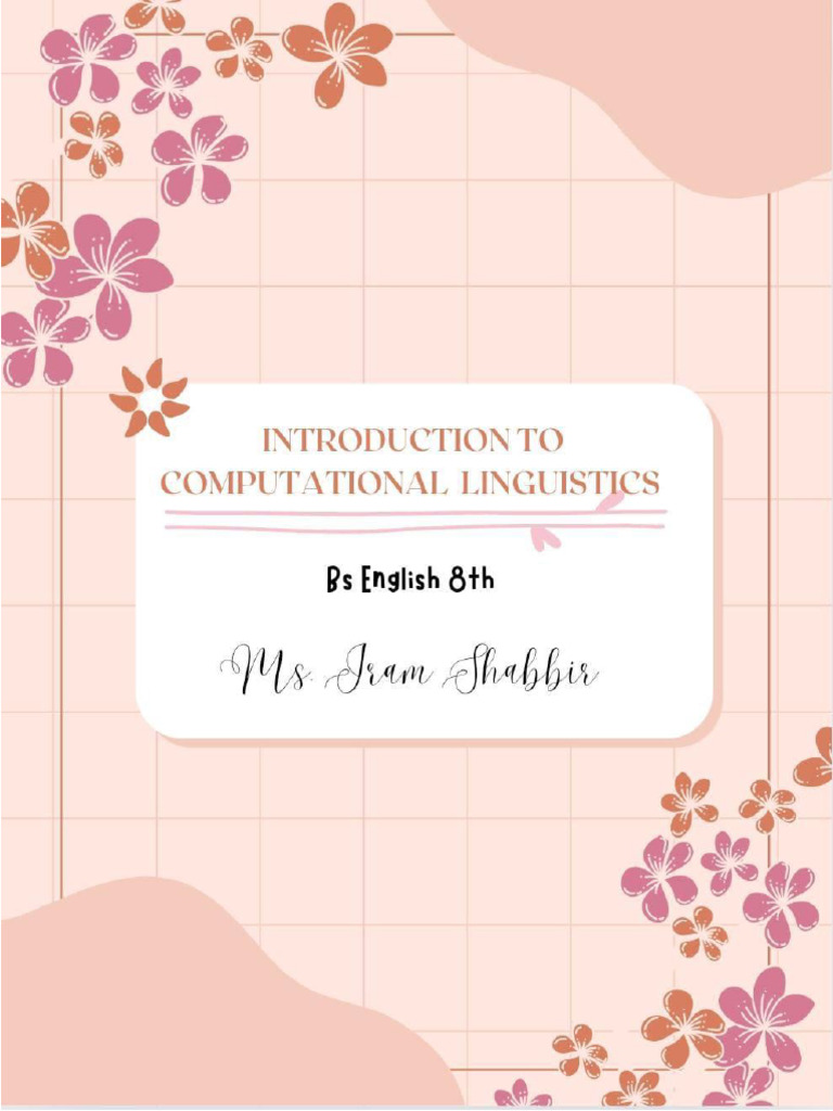 Computational Linguistics (Ms.iram Shabbir | PDF | Linguistics | Learning