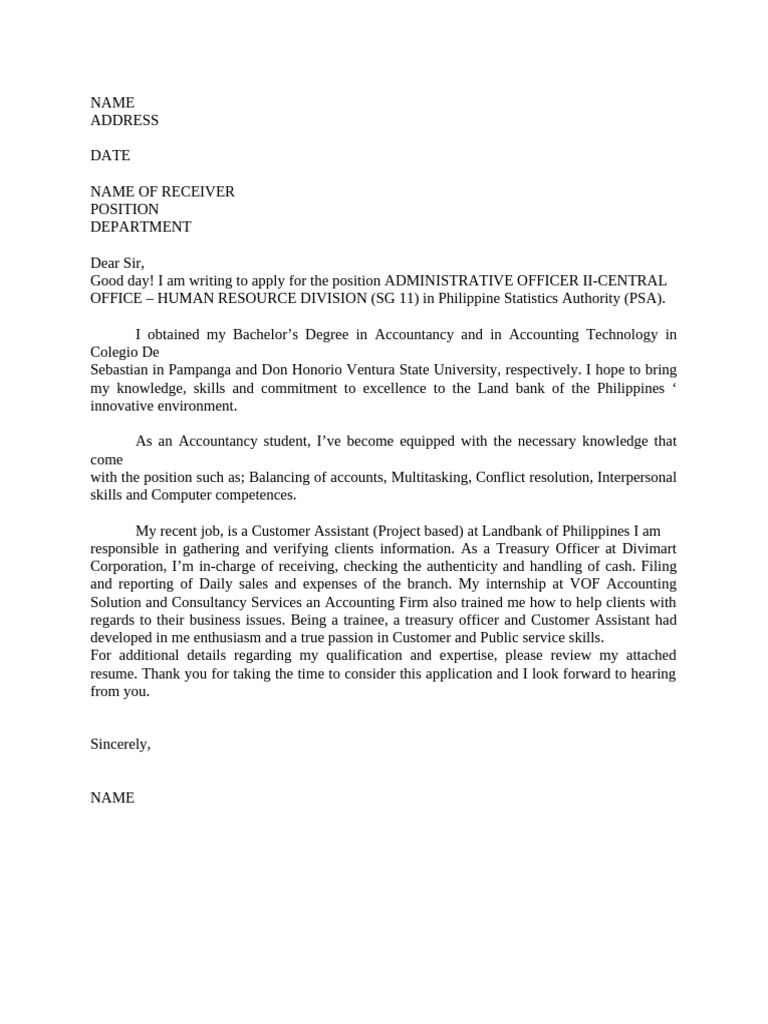 Application Letter To Edit | PDF