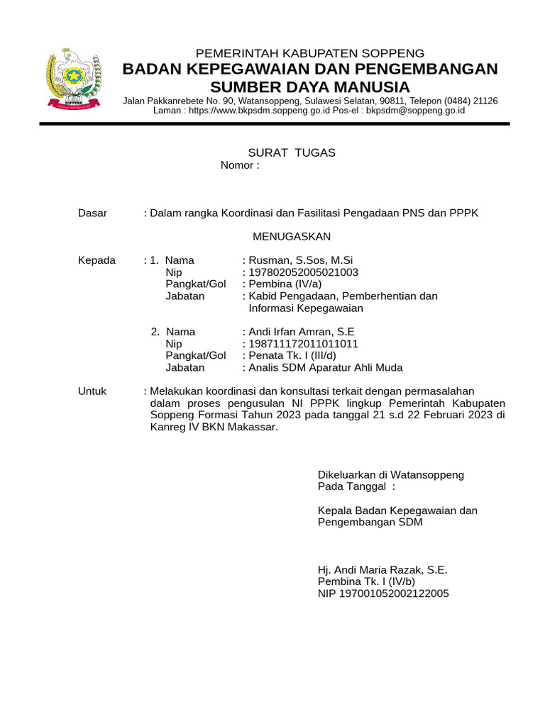 Surat Tugas 2025 | PDF