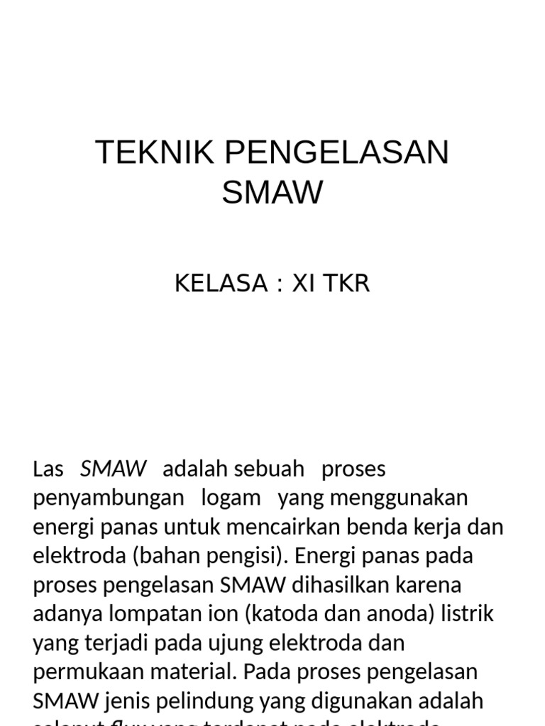 Teknik Pengelasan Smaw | PDF