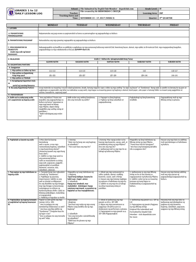 DLL - Esp 4 - Q3 - W3 | PDF