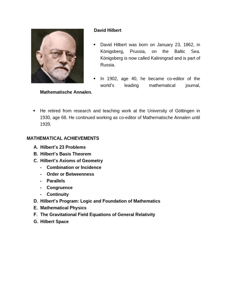 David Hilbert | PDF
