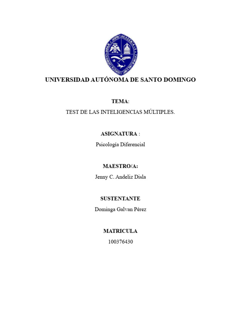 Test de Inteligencias Múltiples: Reflexiones | PDF
