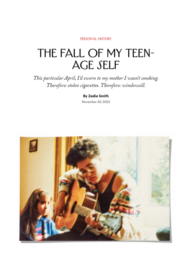 The Fall of My Teen-Age Self, by Zadie Smith - The New Yorker | PDF