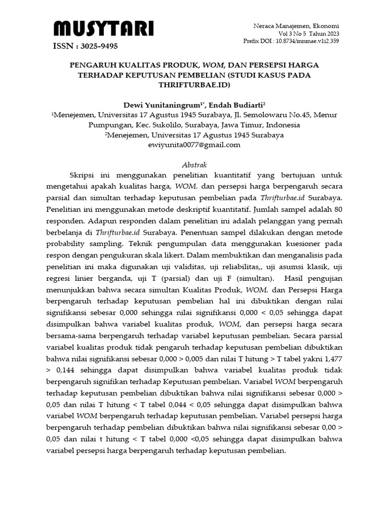 Jurnal Dewi Musytari | PDF