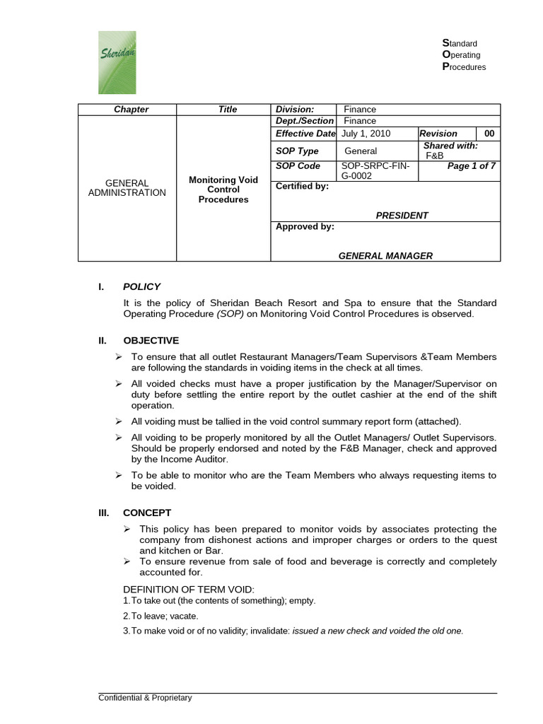 Monitoring Void Control Procedures | PDF | Point Of Sale