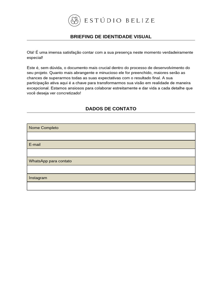 Briefing para Identidade Visual | PDF