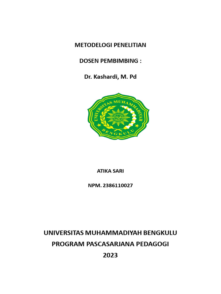 UTS METODELOGI PENELITIAN, ATIKA SARI | PDF