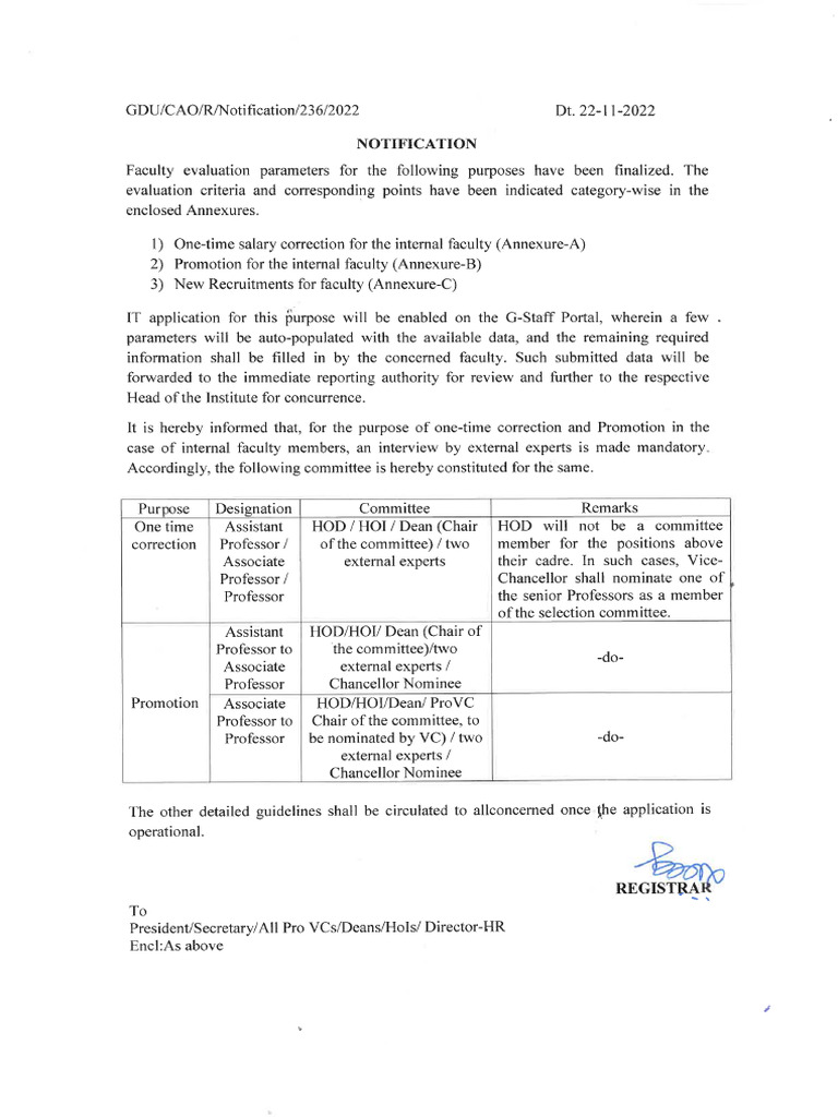 Notification Final Metrics Faculty Evaluation | PDF