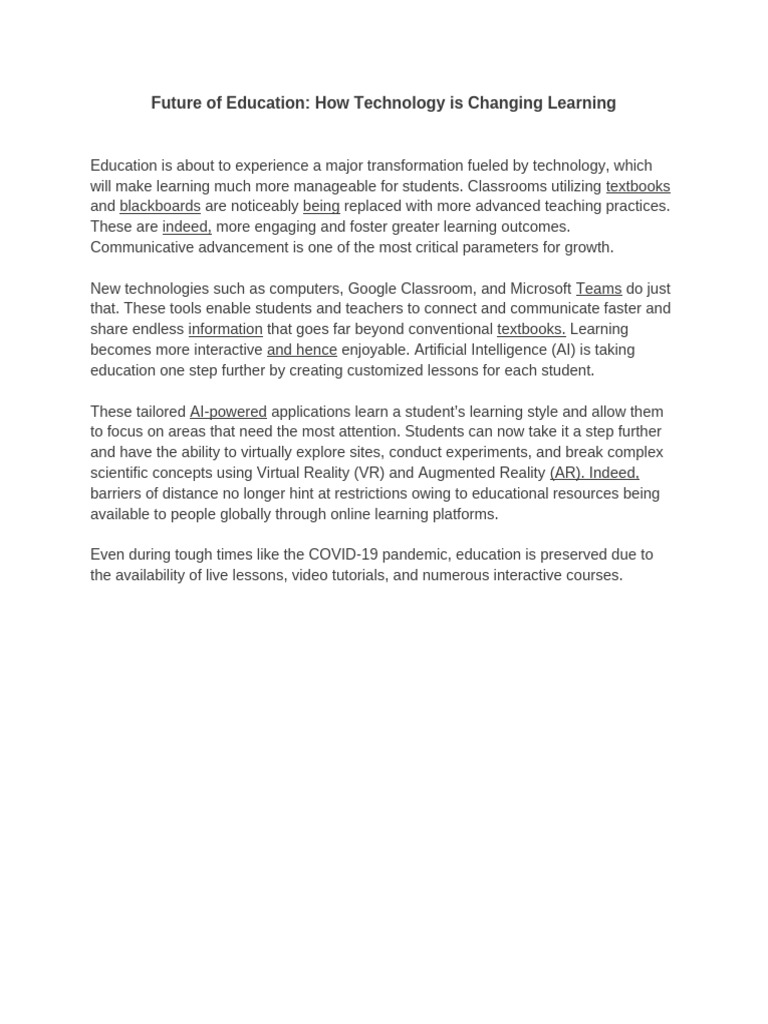 Future of Education - How Technology Is Changing Learning | PDF