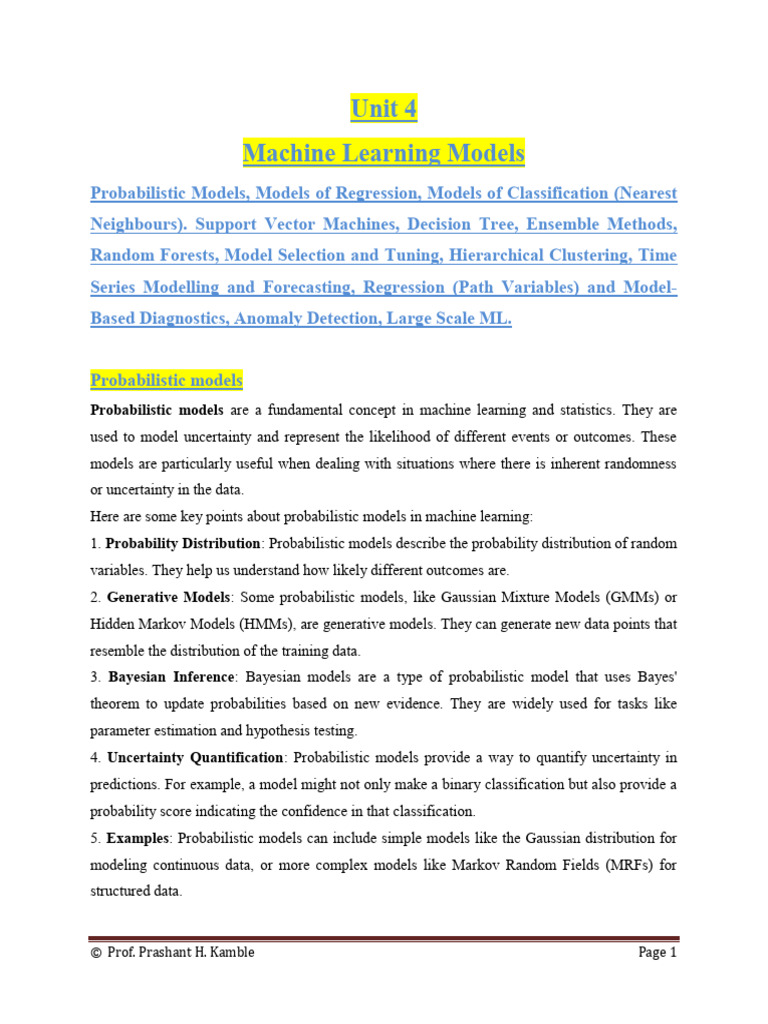 Machine Learning Model Essentials | PDF | Support Vector Machine | Regression Analysis