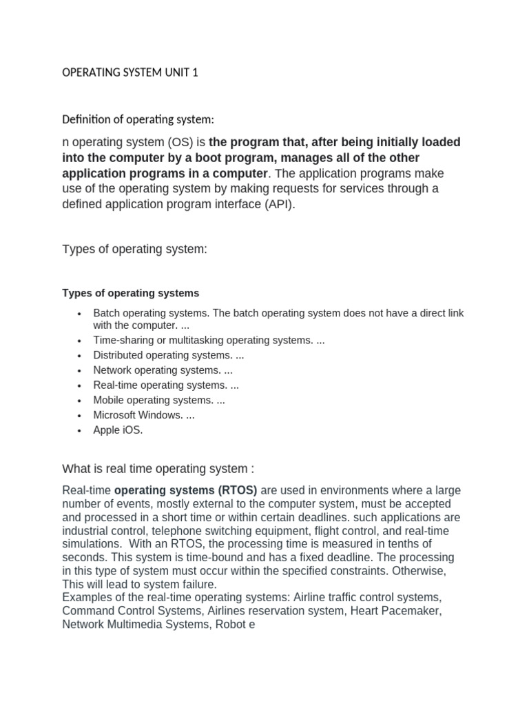 Operating System Unit 1 | PDF | Operating System | Process (Computing) Operating System Unit 1 | PDF | Operating System | Process (Computing)