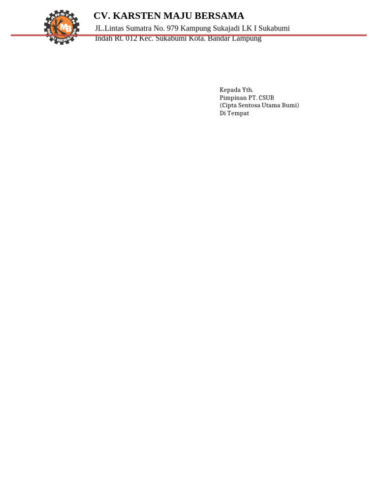 Cv. Karsten Maju Bersama | PDF