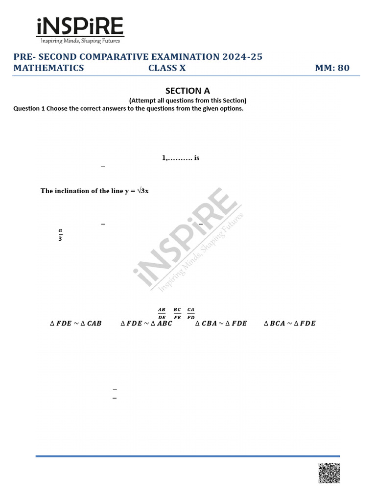 Second Comparative Exam Maths | PDF | Sphere | Euclidean Geometry