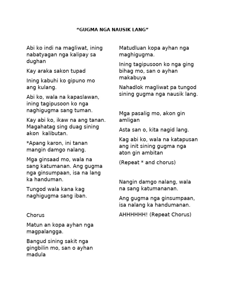 Gugma Nga Nausik Langjohnyravina (1) | PDF