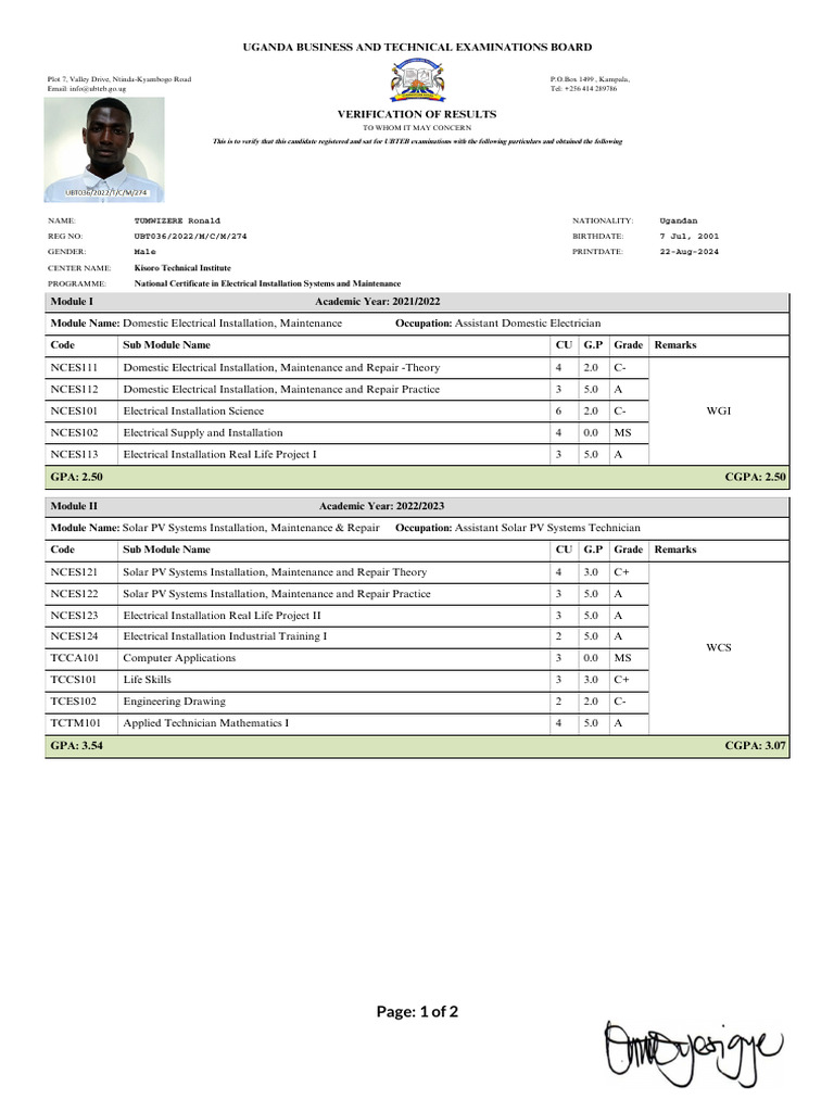UBT036 2022 M C M 274 Transcript | PDF | Educational Stages