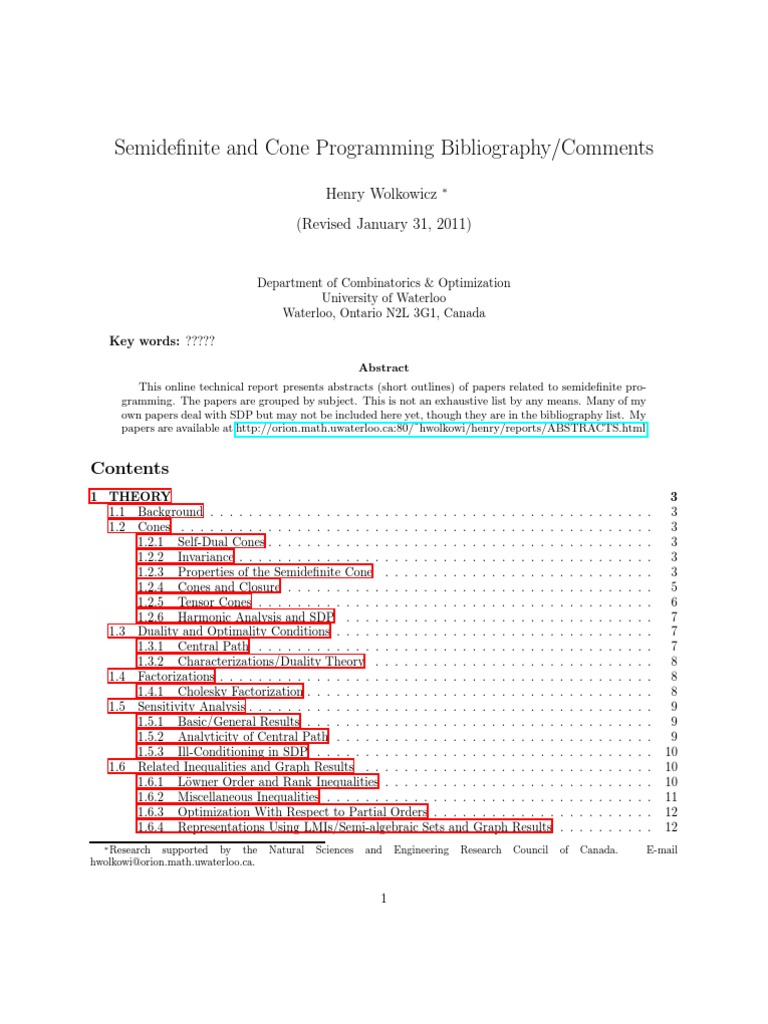 Semidefinite Programming Guide | PDF | Linear Programming | Matrix (Mathematics)