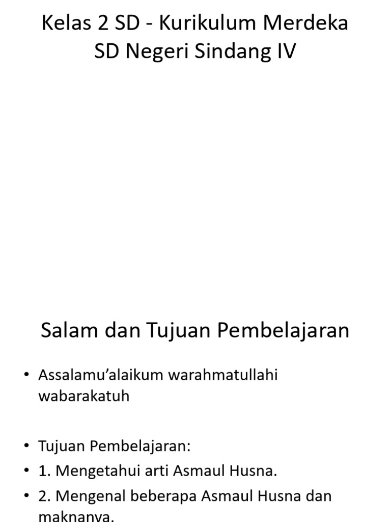 Materi Asmaul Husna Kelas 2 SD | PDF