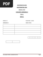 Grade 4 Term 1 Maths Test 2025 | PDF | Mathematics