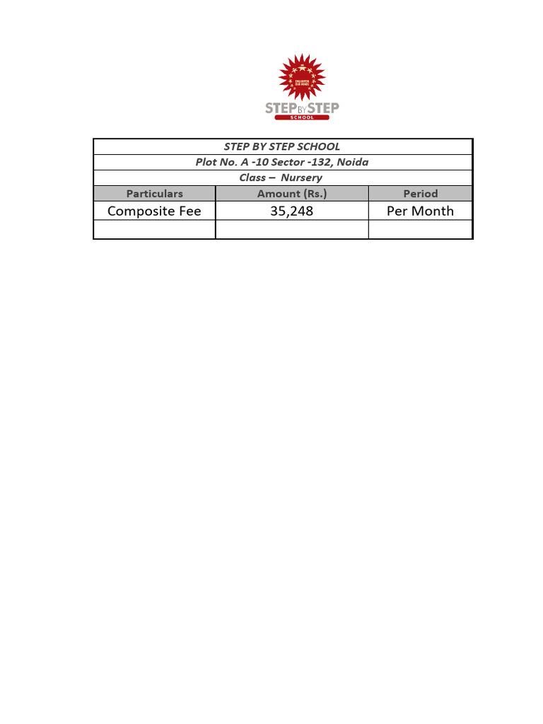 Composite Fee Class Nursery | PDF
