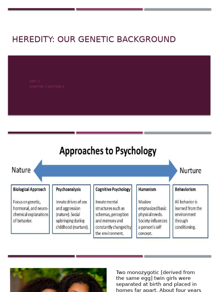 Q2 PPT 1 Psychology Heredity and The Environment | PDF | Twin | Heredity