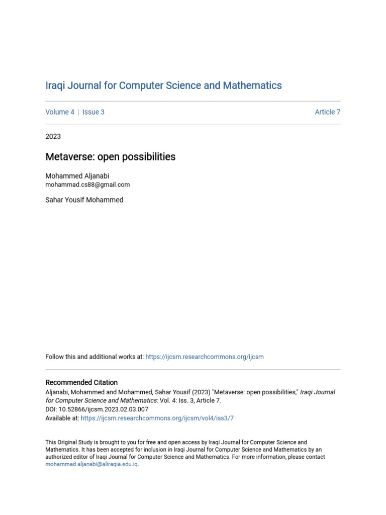 Metaverse: Exploring New Possibilities | PDF | Computer Security | Security