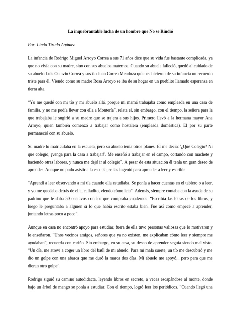 La Inquebrantable Lucha de Un Hombre Que No Se Rindió-2 | PDF