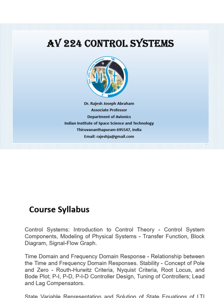 L1 | PDF | Control Theory | Feedback