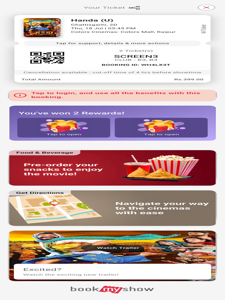 2D Movie Ticket Confirmation - Raipur | PDF