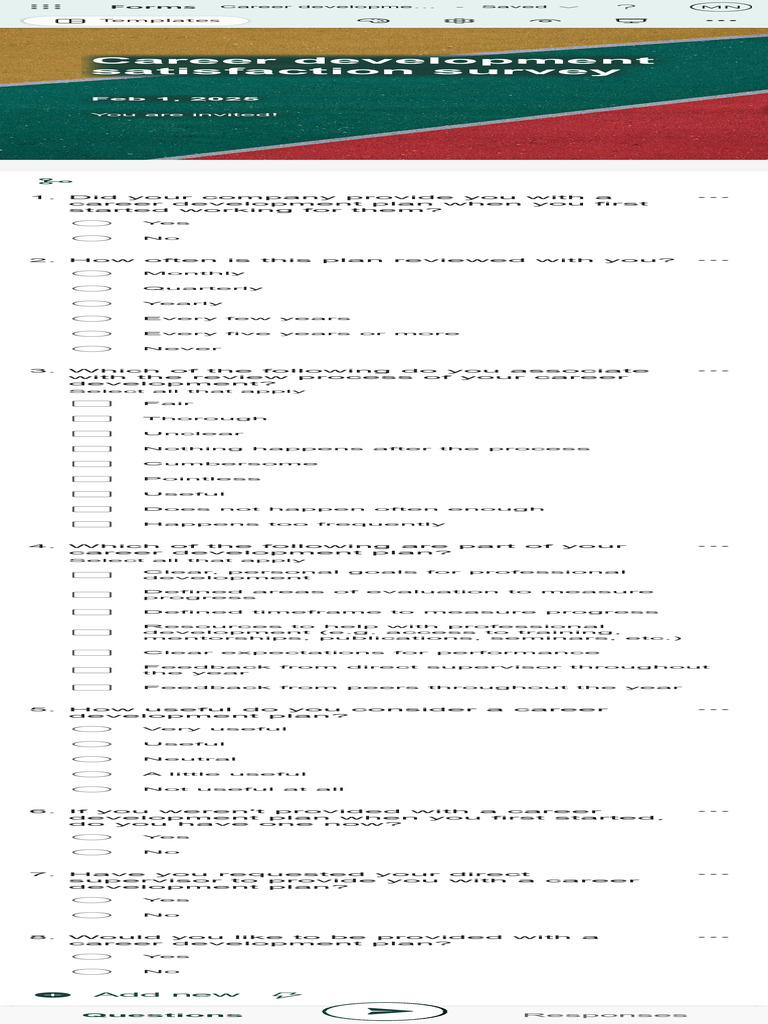 Employee Career Development Survey | PDF