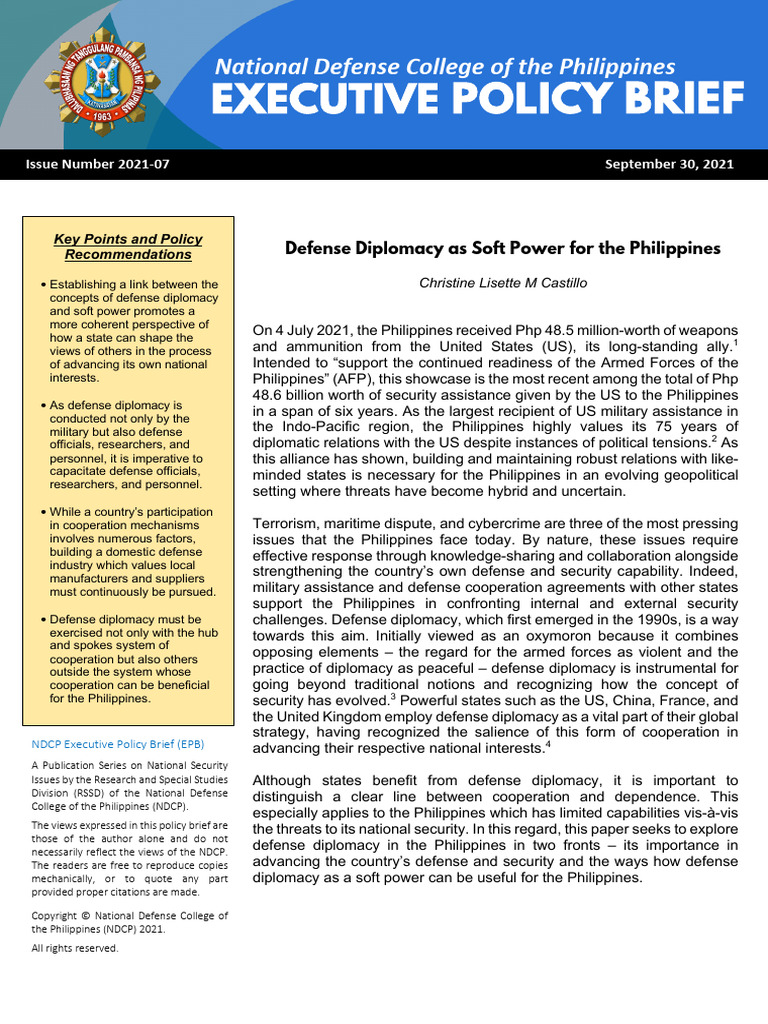Defence Diplomacy-Soft Power | PDF | Diplomacy | Soft Power