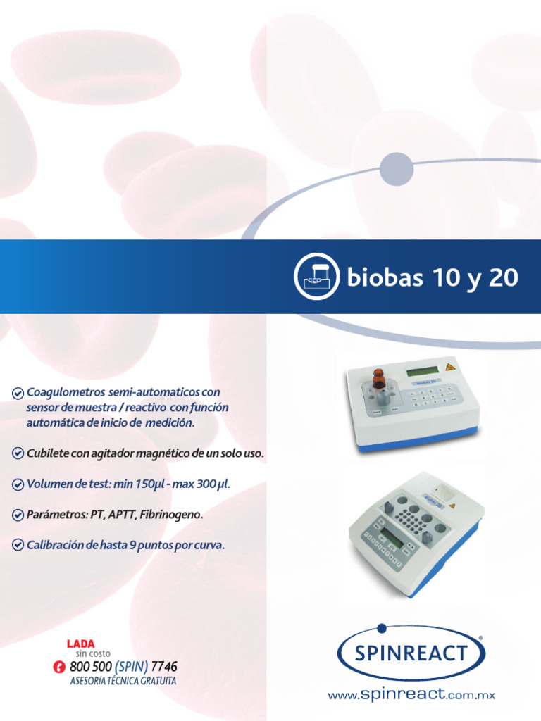 Biobas 10 y 20 - Brochure | PDF | Coagulación | Sangre