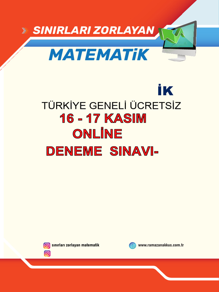 Sinif Onli̇ne Deneme - 1 - (16-17 Kasim) | PDF