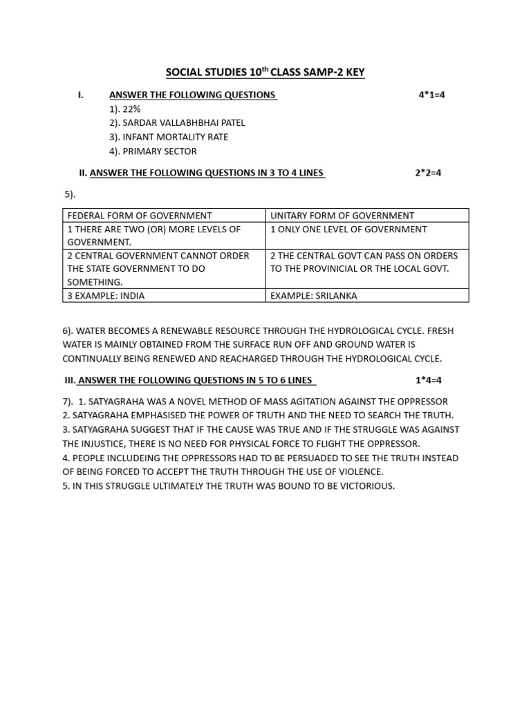 Social Studies 10th Class Samp | PDF | Income | Developing Country