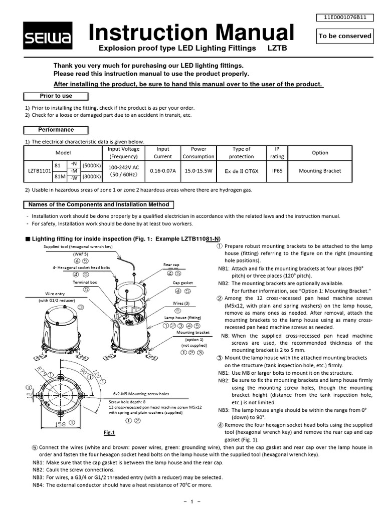 LED Lighting Fitting Installation Guide | PDF | Screw | Light Emitting ...