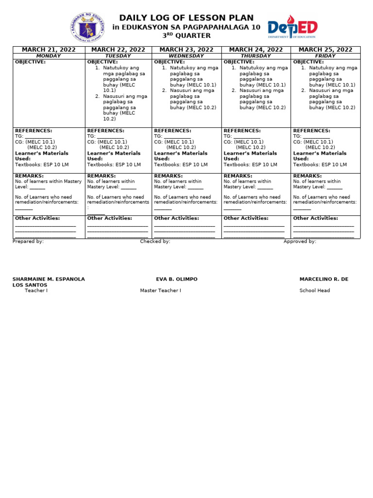 DLL NEW Template | PDF