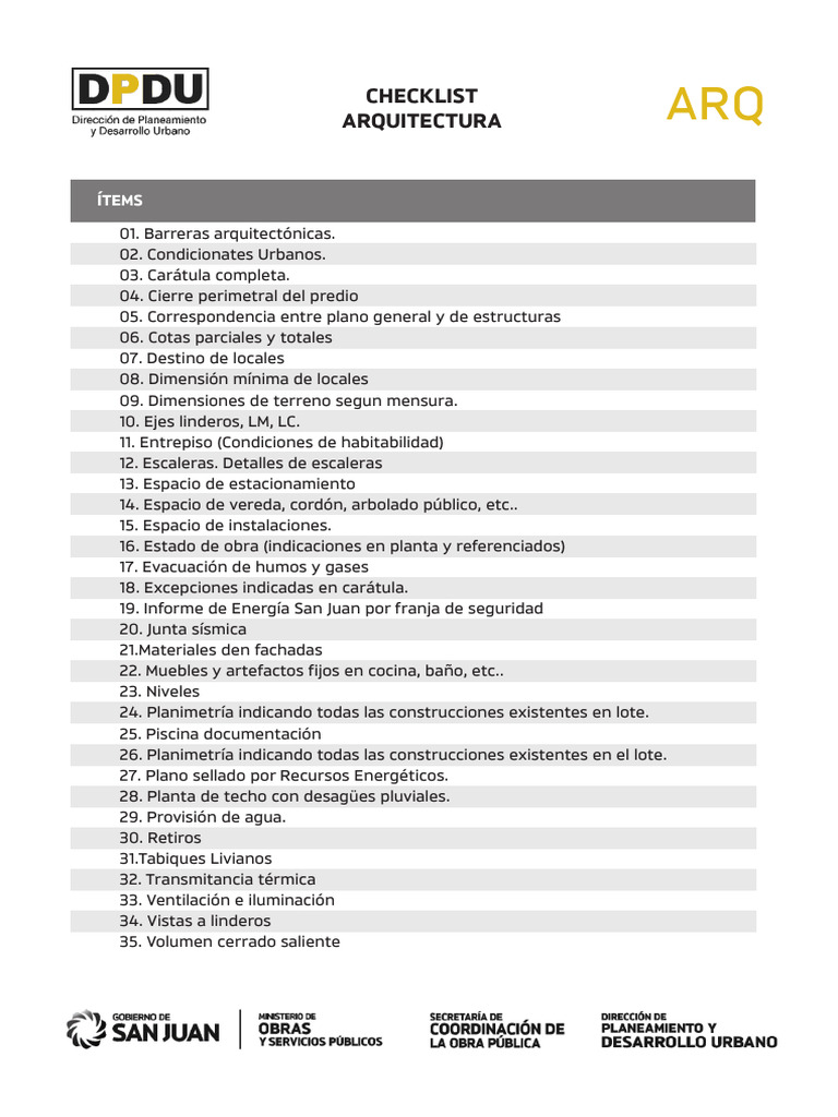 Check List ARQ | PDF