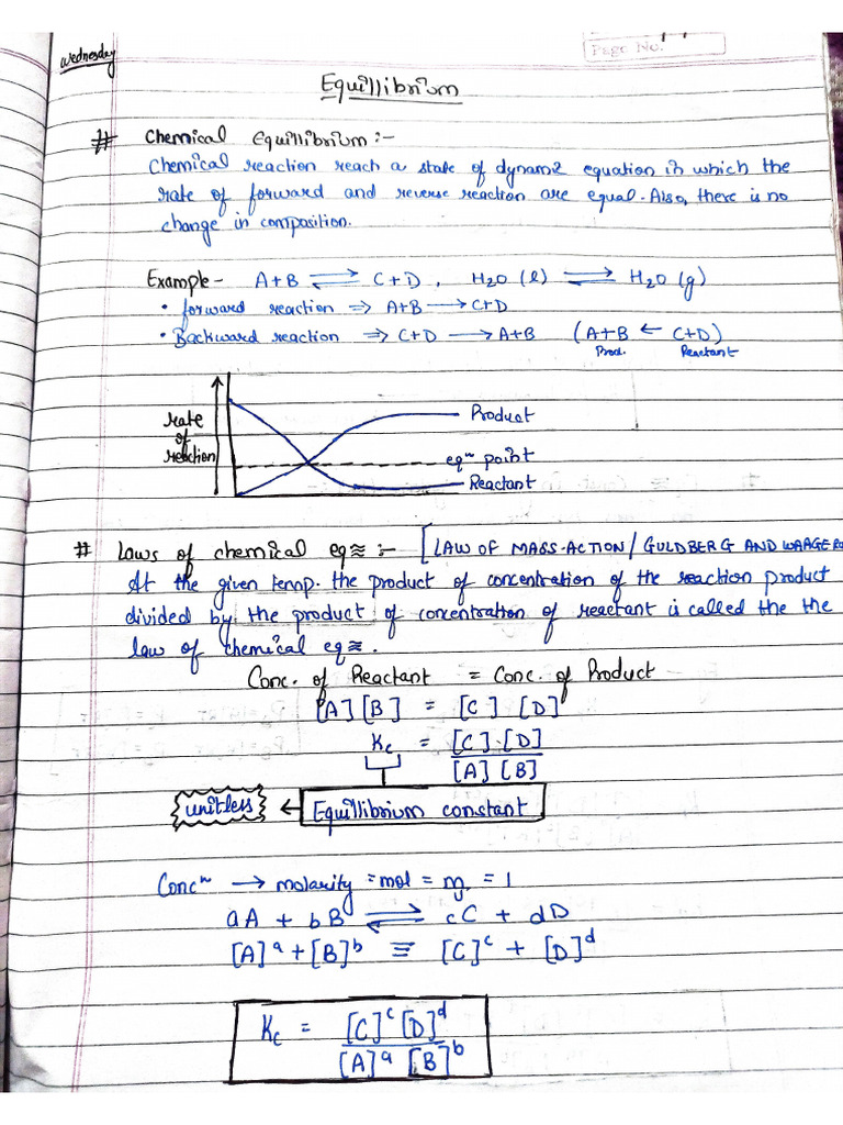 Equilibrium Notes Chemistry | PDF