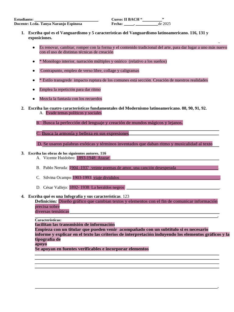 Banco de Preguntas Iiq Ii - Bach Lyl Tanya 24 25 | PDF | Vanguardia | Falacia