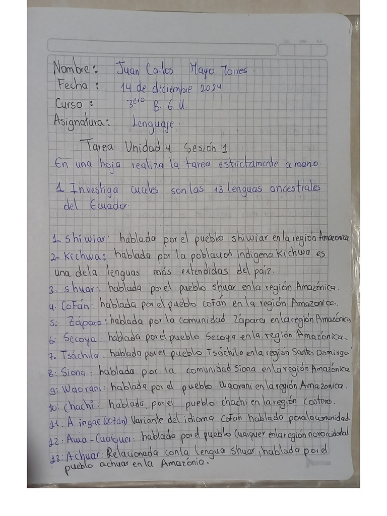 Tarea de Lenguaje Unidad4 Sesion1 | PDF