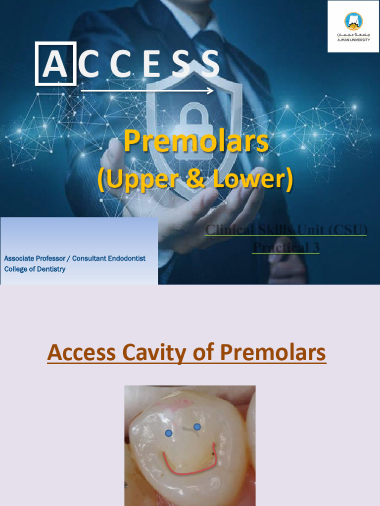 3 WEEK 4 Demo Access Cavity of Premolars 2023 2024 | PDF | Mouth | Tooth
