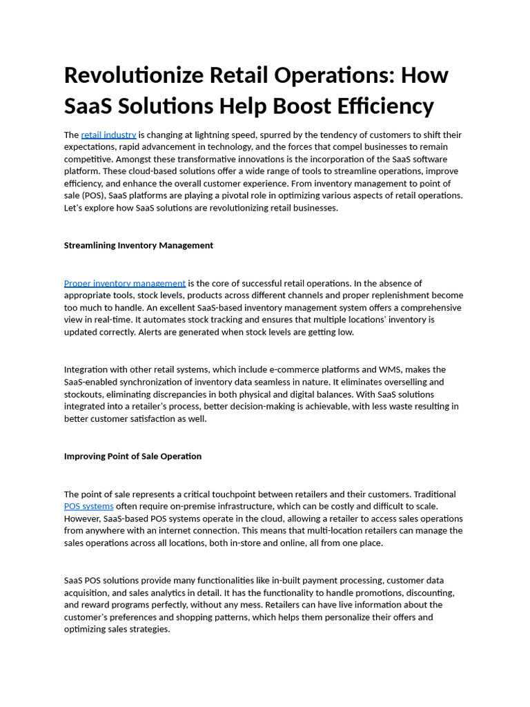 Revolutionize Retail Operations | PDF | Customer Relationship ...