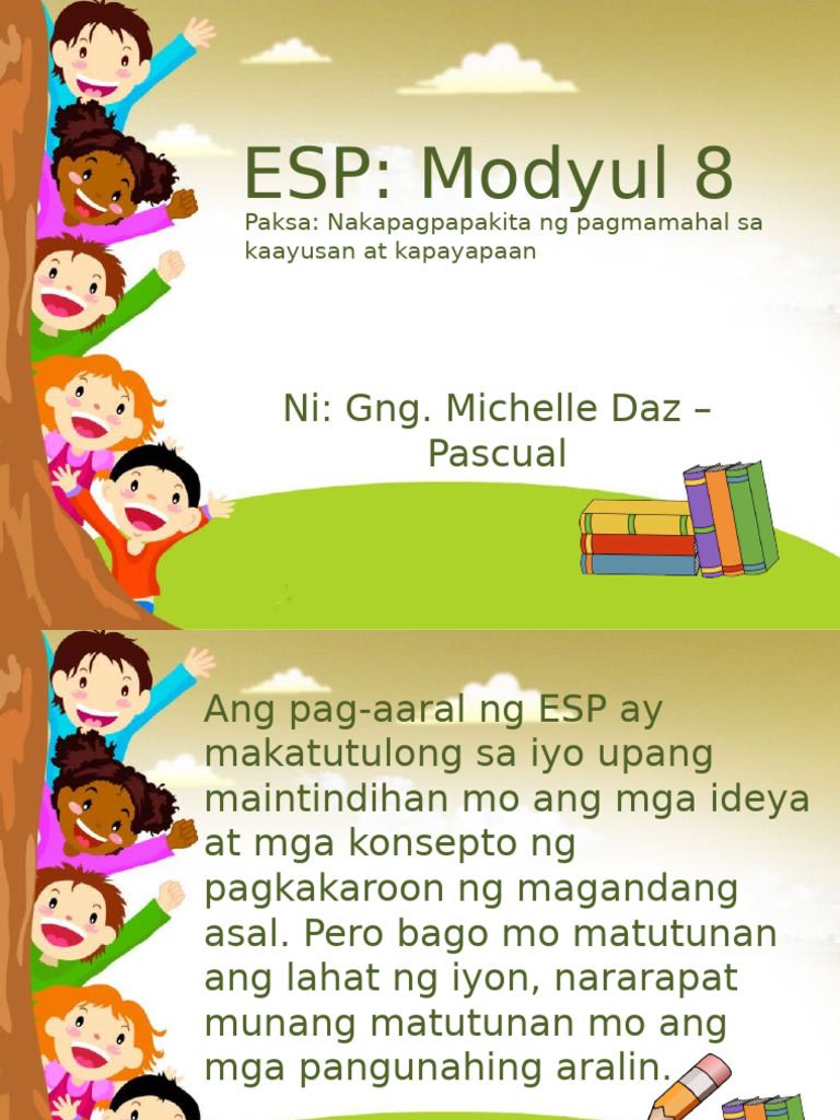 3rdgrading - ESP - Module8 - Nakapagpapakita NG Pagmamahal Sa Kaayusan at Kapayapaan | PDF