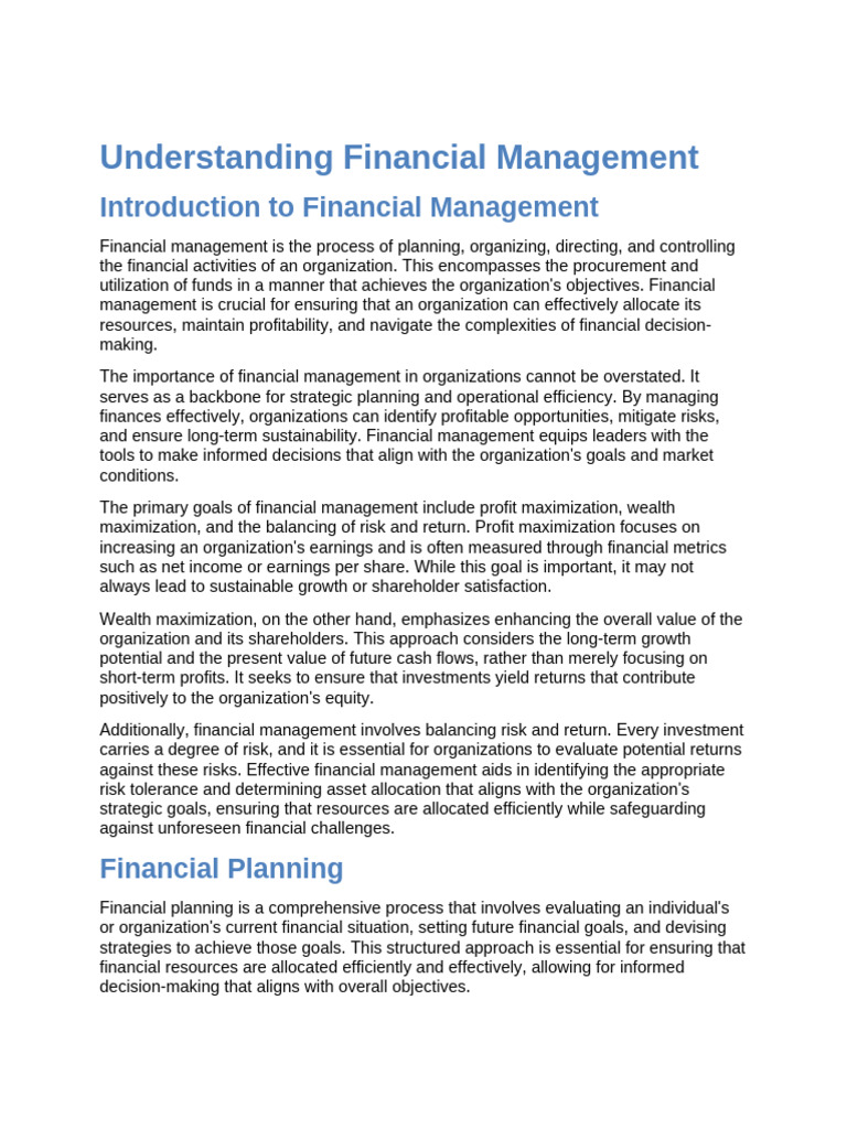 Understanding Financial Management | PDF | Net Present Value ...
