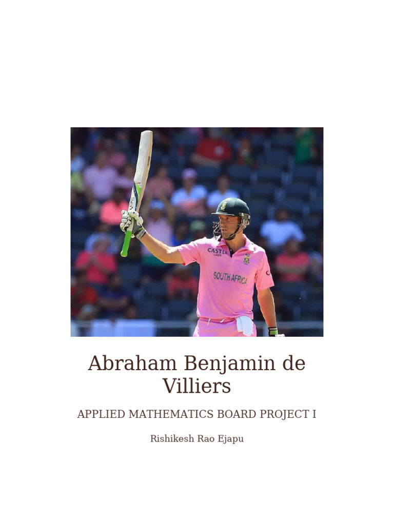 Abraham Benjamin de Villiers | PDF